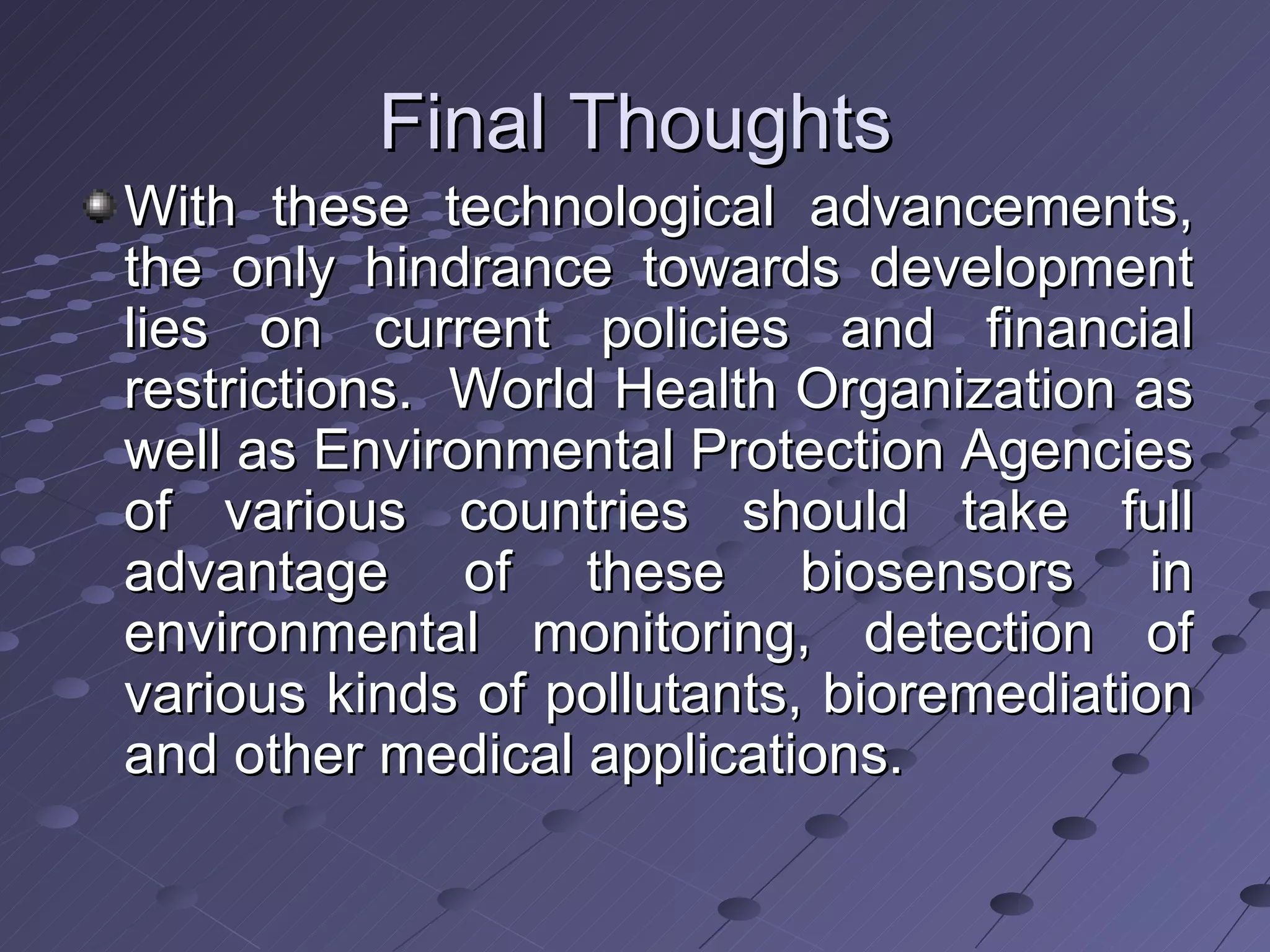 Detection of environmental pollutant using biosensors zen mergal | PPT