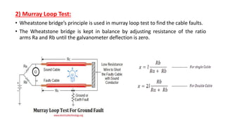 Detection of fault location in underground cable using arduino | PPTX