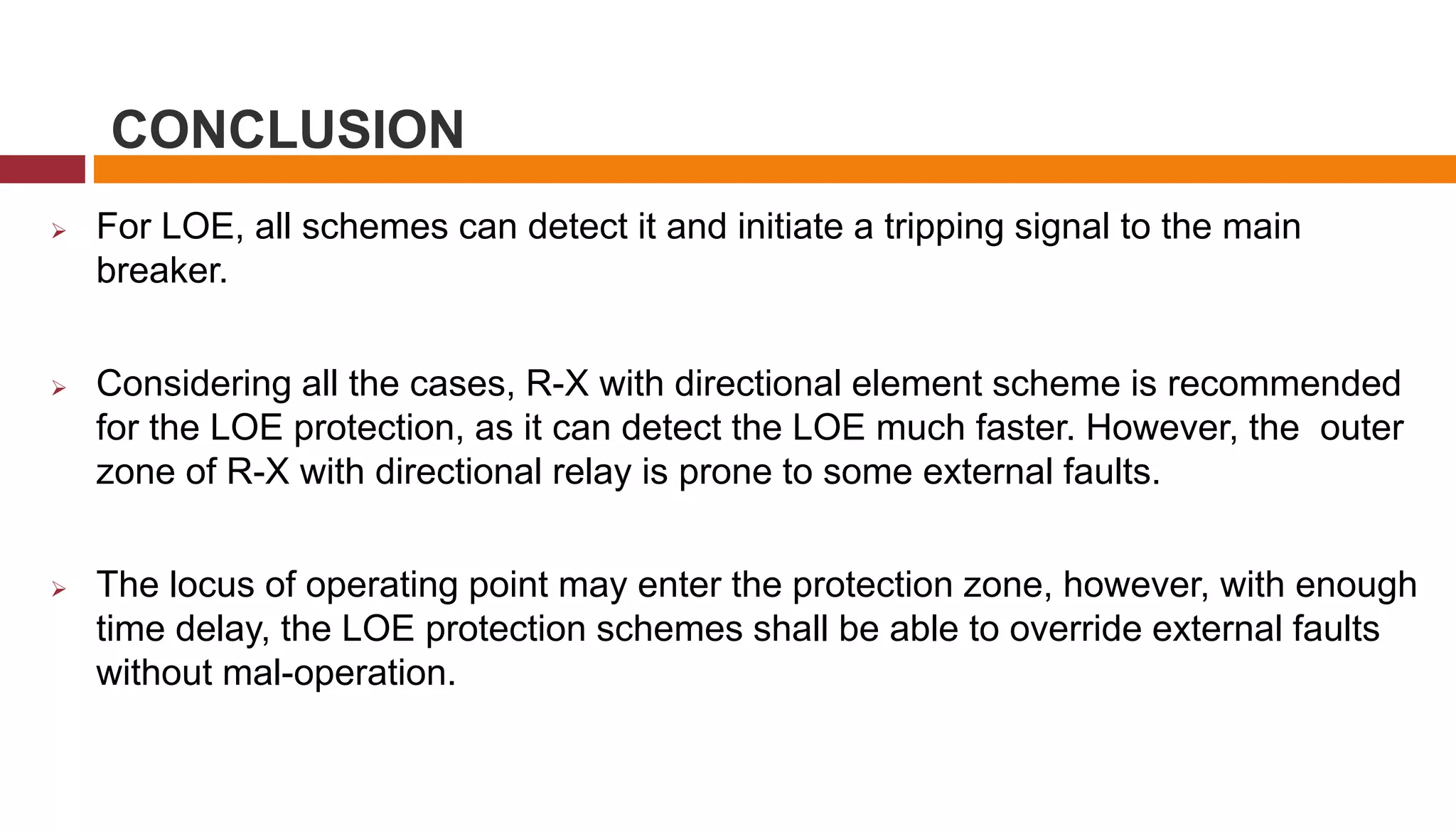 Detection of Generator Loss of Excitation (LOE) | PPT