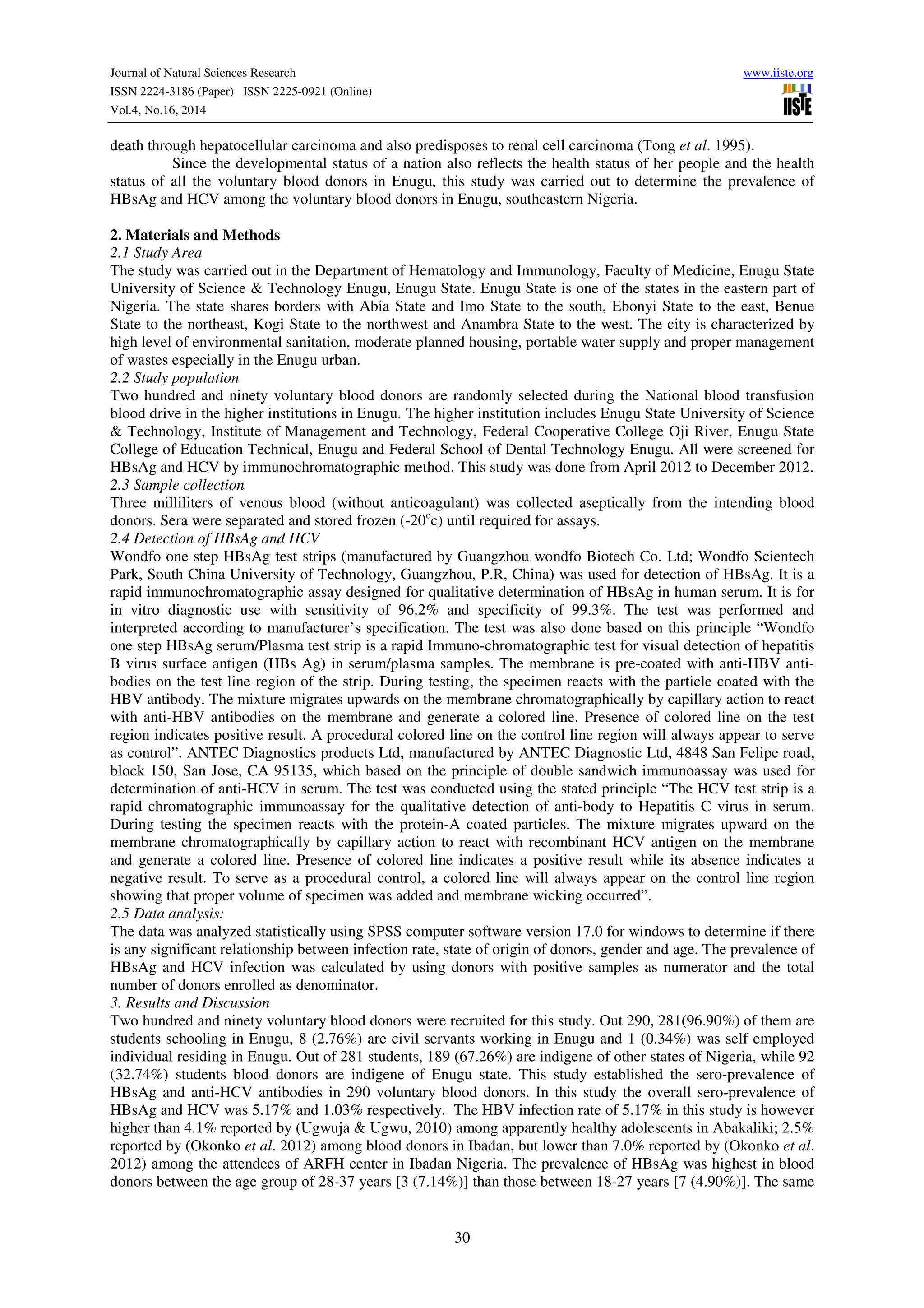 Detection of hepatitis b surface antigen (hbs ag) and hepatitis c | PDF
