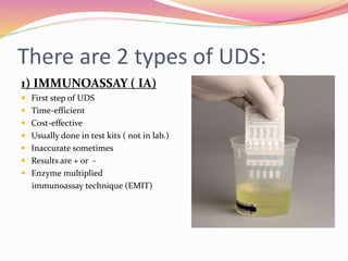 DETECTION OF ILLICIT DRUGS IN URINE | PPTX