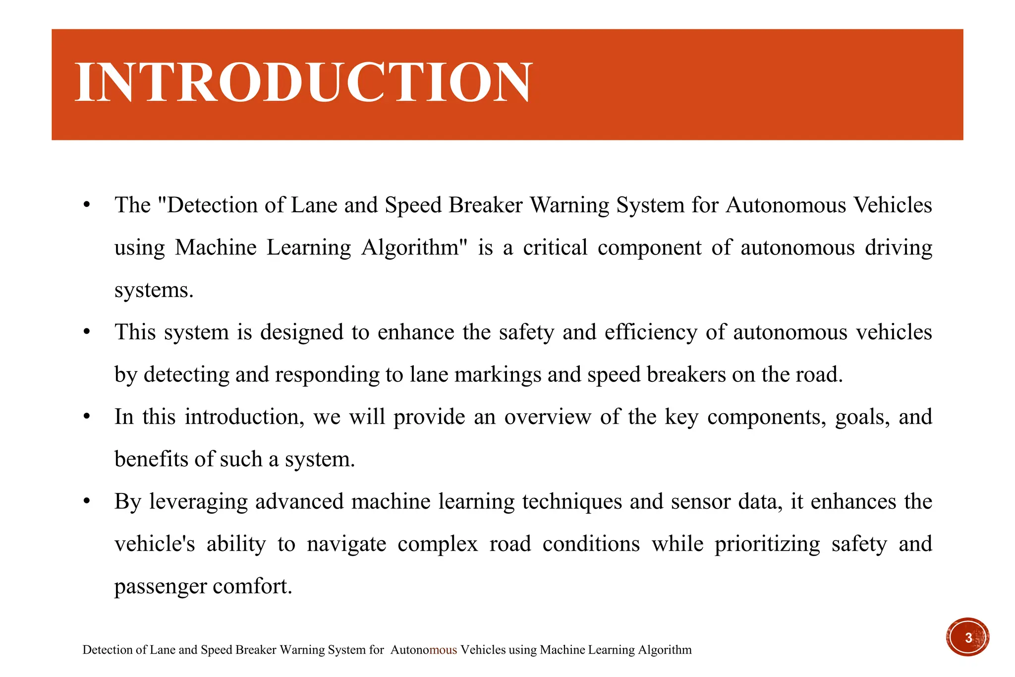 Detection Of Lane And Speed Breaker Pptx