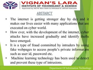 DETECTION OF PHISHING WEBSITE FROM URL'S BY USING CLASSIFICATION ...