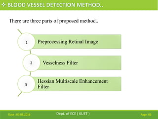 Detection of retinal blood vessel | PPTX
