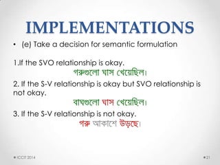 Detection of semantic errors from simple bangla sentences | PPT