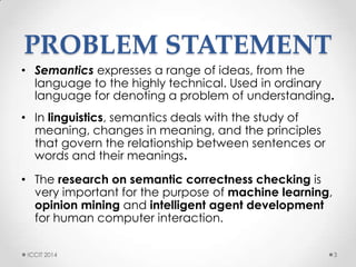 Detection of semantic errors from simple bangla sentences | PPT