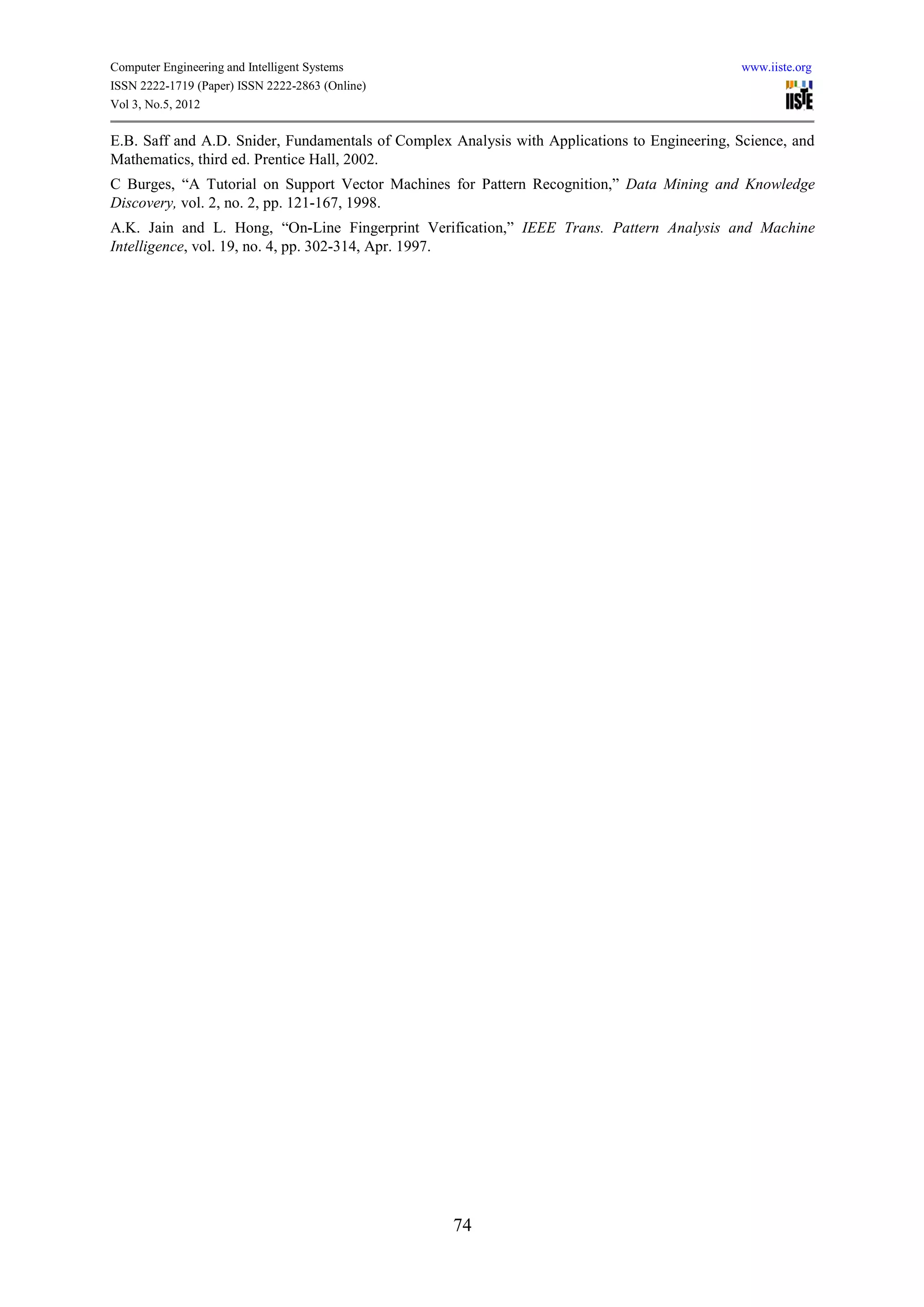 Detection Of Singular Points From Fingerprint Images Using An Innovative Algorithm Pdf