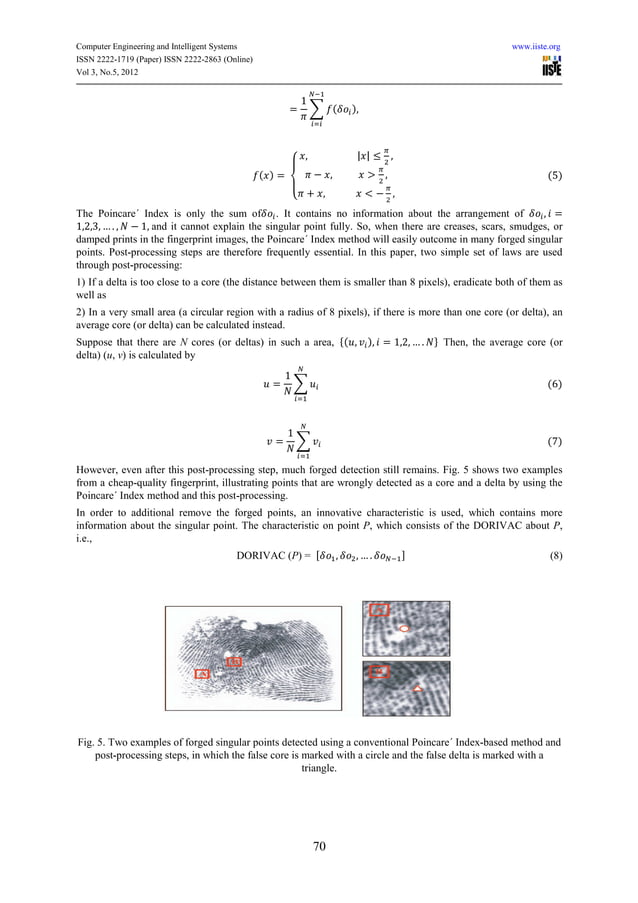 Detection Of Singular Points From Fingerprint Images Using An Innovative Algorithm Pdf