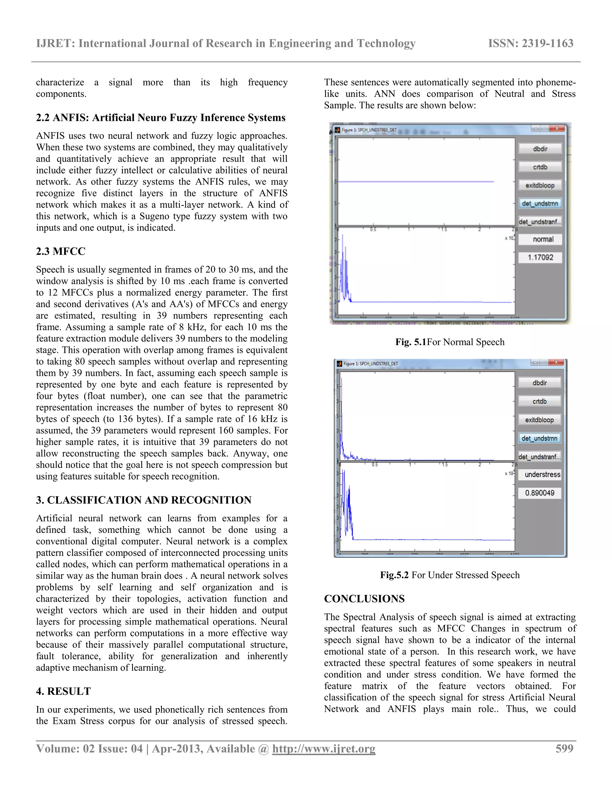 Detection of speech under stress using spectral analysis | PDF | Digital Audio | Computer ...