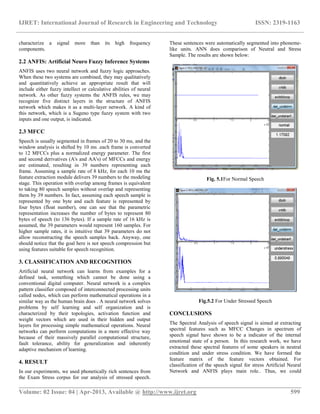Detection of speech under stress using spectral analysis | PDF