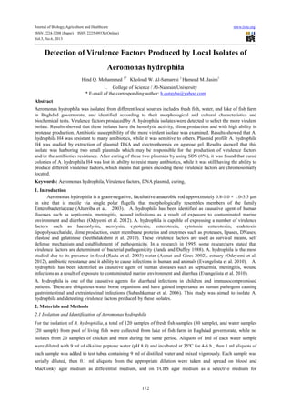 Detection of virulence factors produced by local isolates of | PDF
