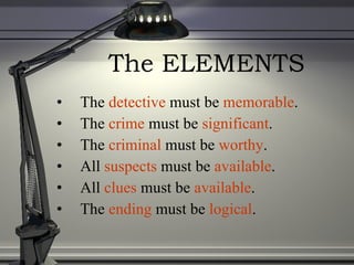 DETECTIVE ELEMENTS | PPT