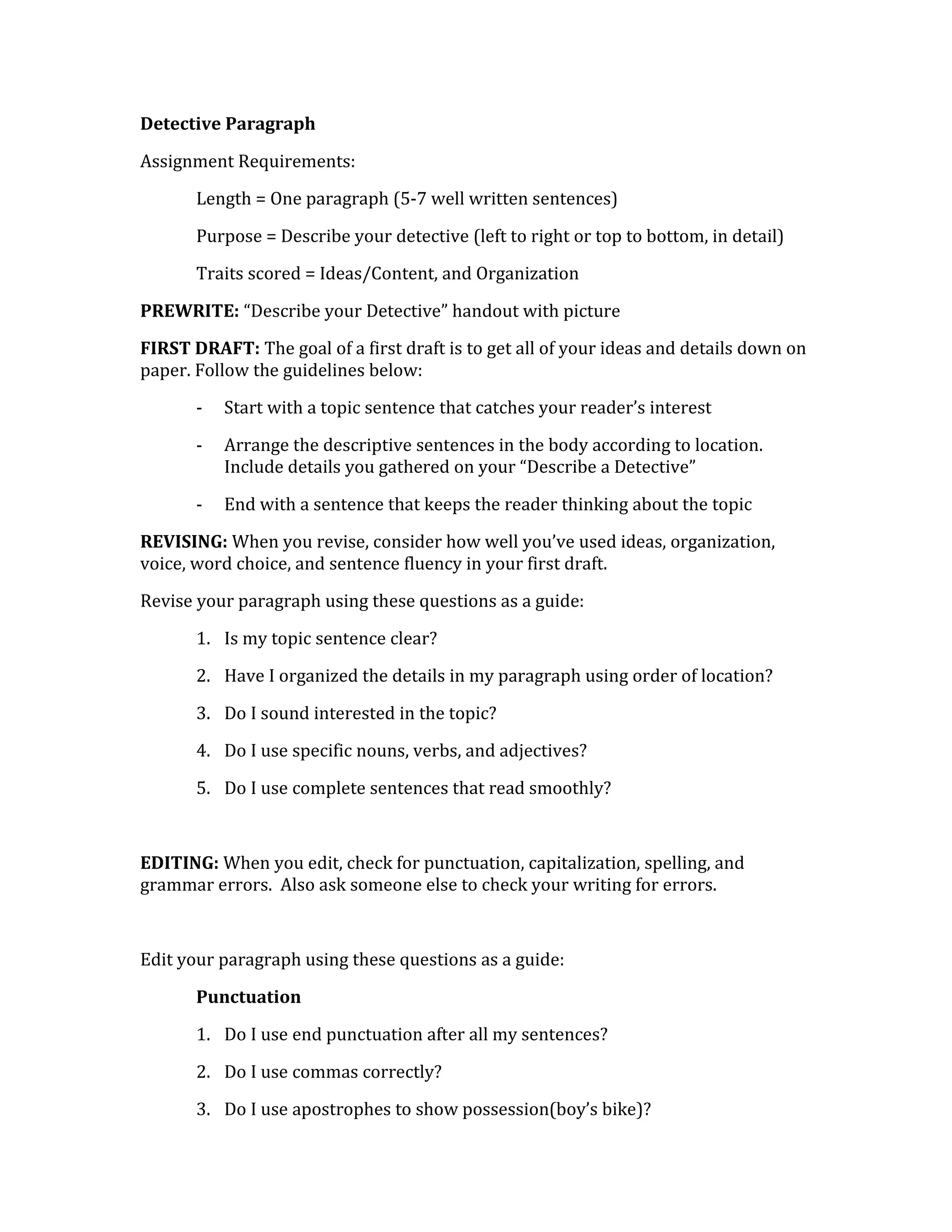 Detective paragraph | DOC