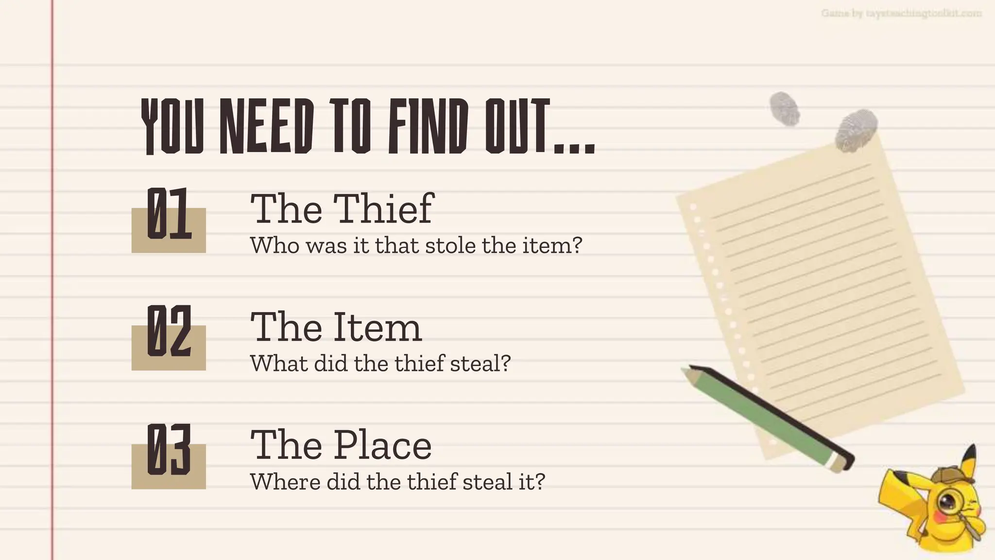 Detective Pikachu - Catch the Pokethief - Google Slides Version.pptx