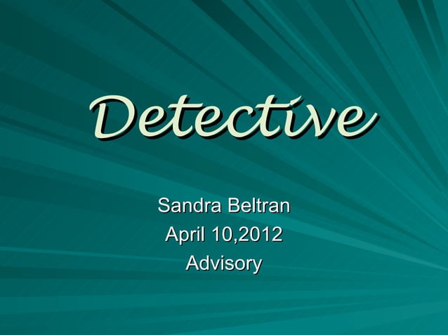Detective project | PPT