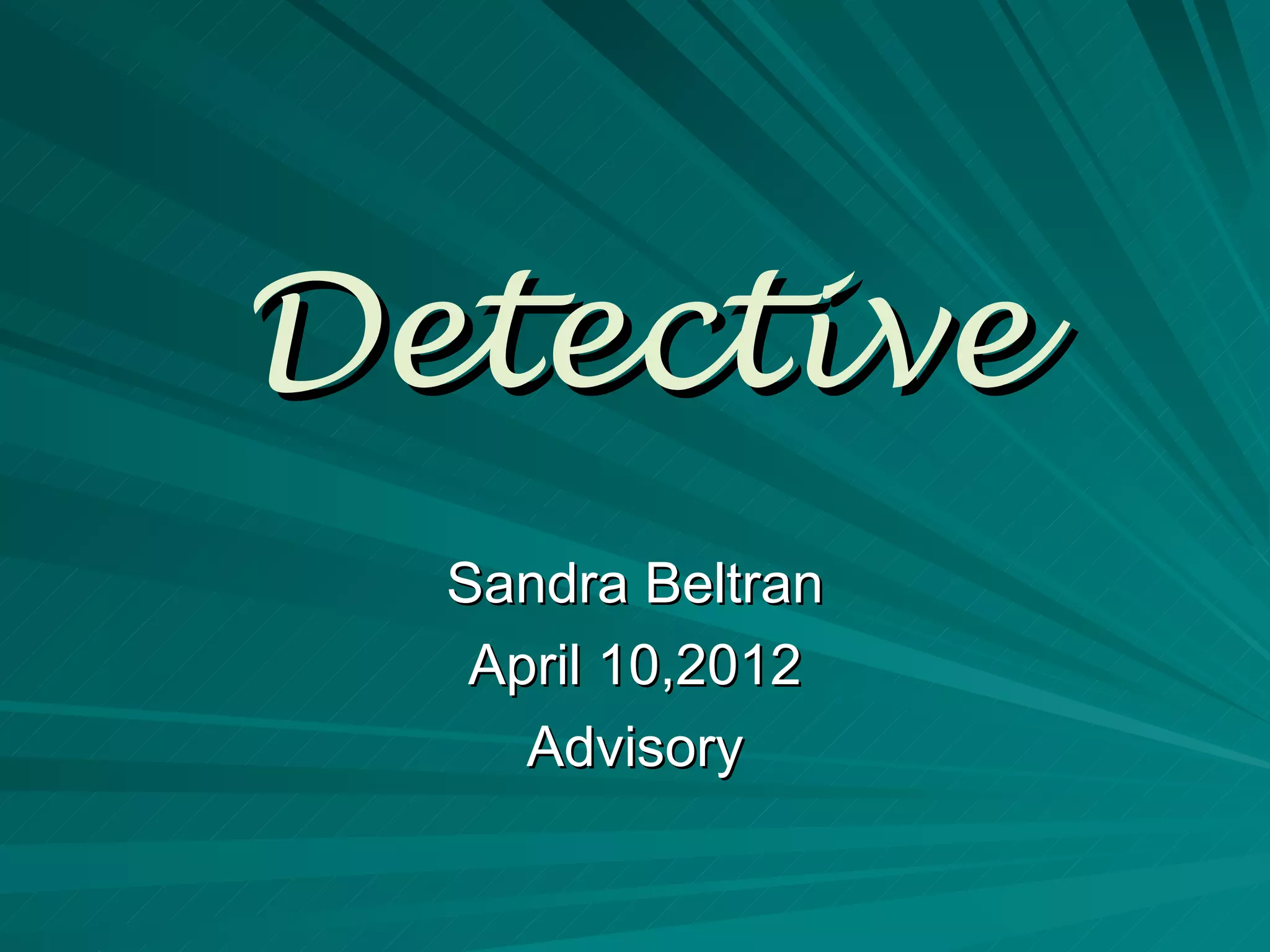 Detective project1 | PPT