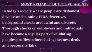 How Private Detective Agents do a Background Check? | PDF | Crime ...