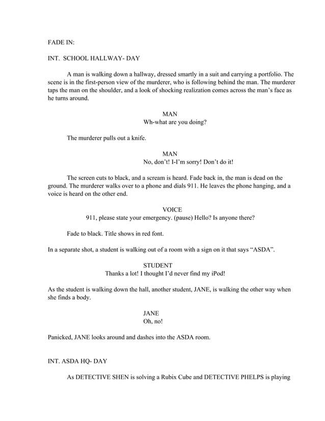 Final Screenplay from school | PDF