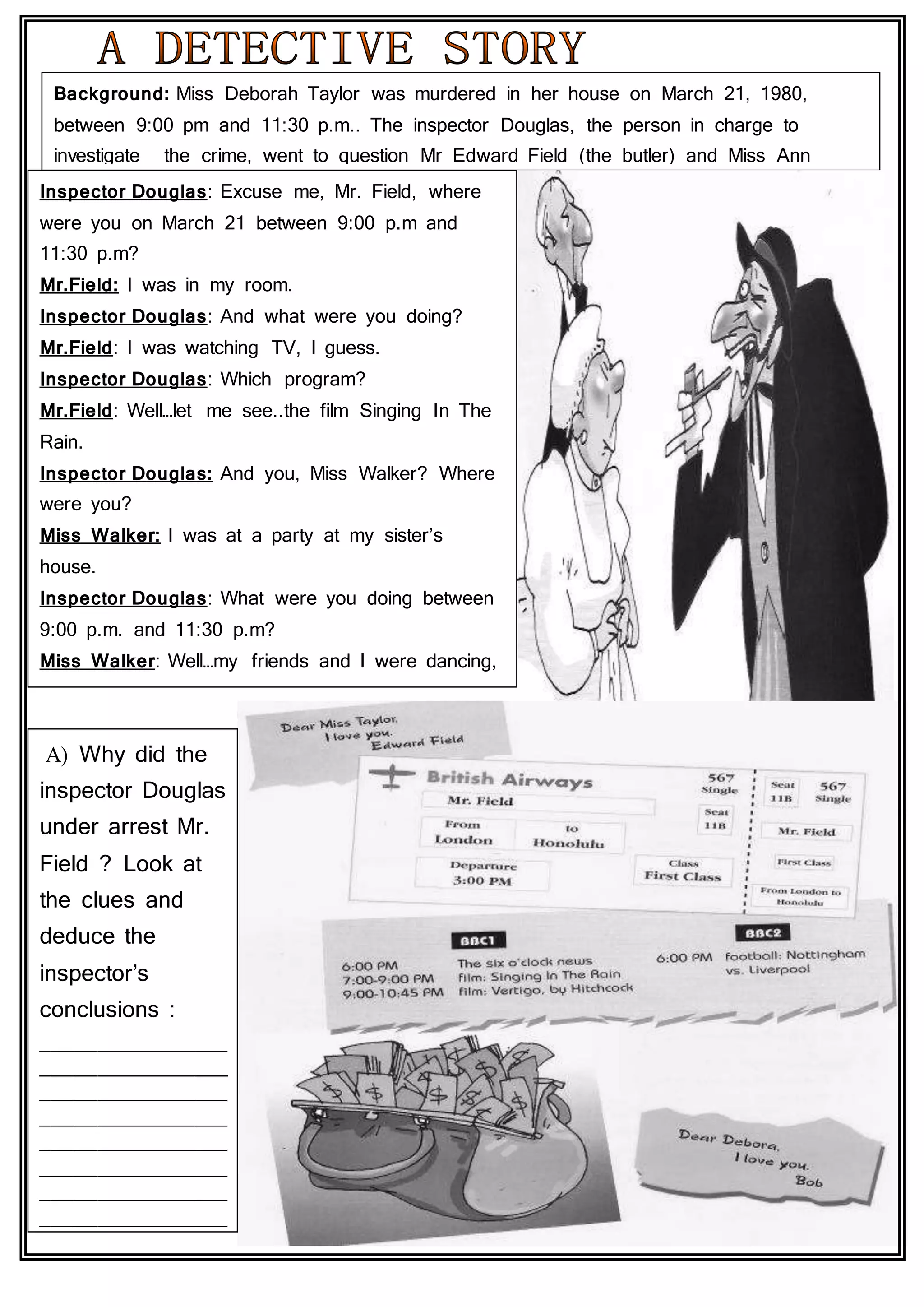 Detective story past simple and continuous (2) | DOC