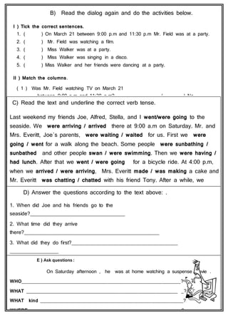 Detective story past simple and continuous (2) | DOC