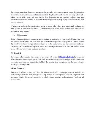 Detektive Schweiz: Thing you Must Know | PDF