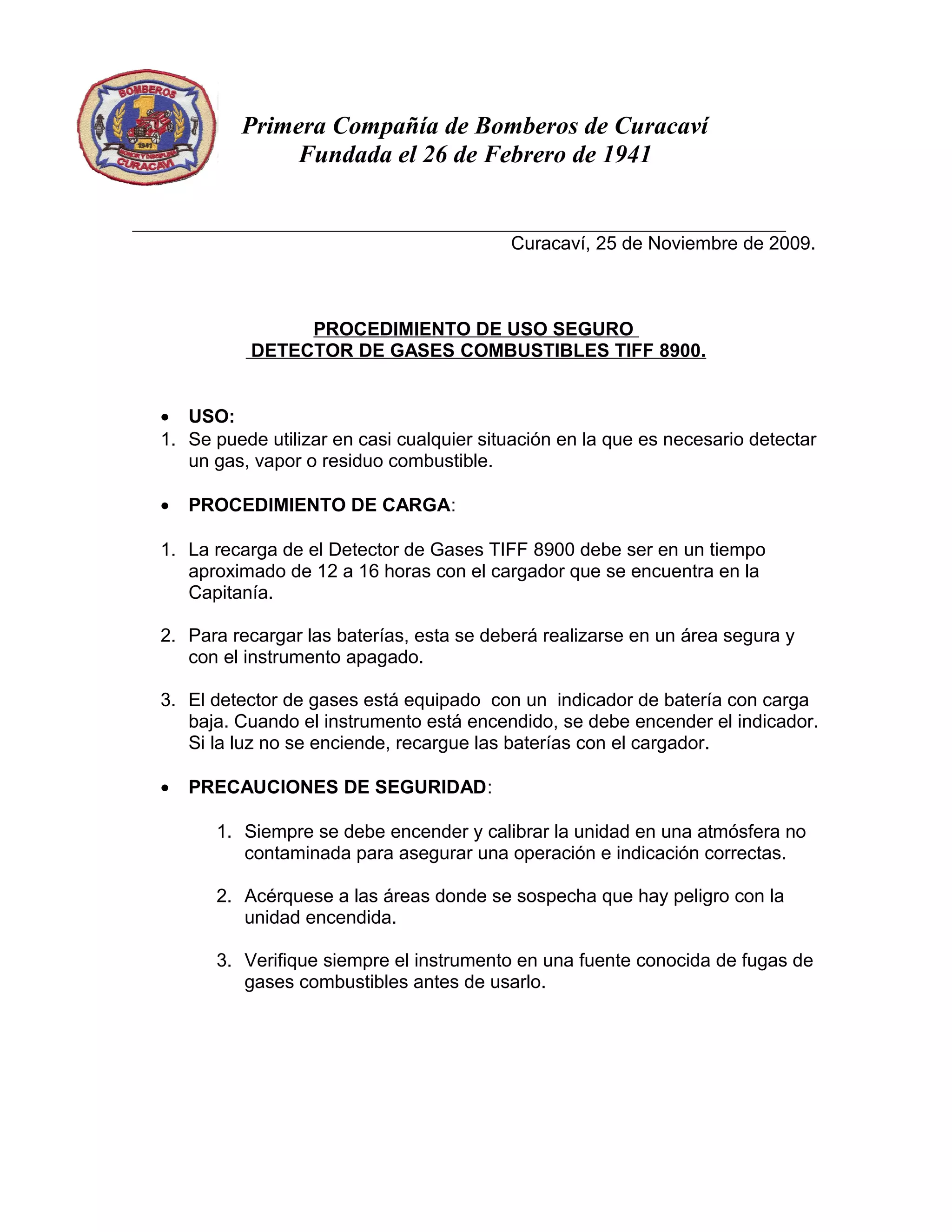Detector de gases tiff 8900 | DOC