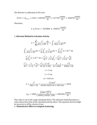 Detector efficiency (1) | DOCX | Chemistry | Science