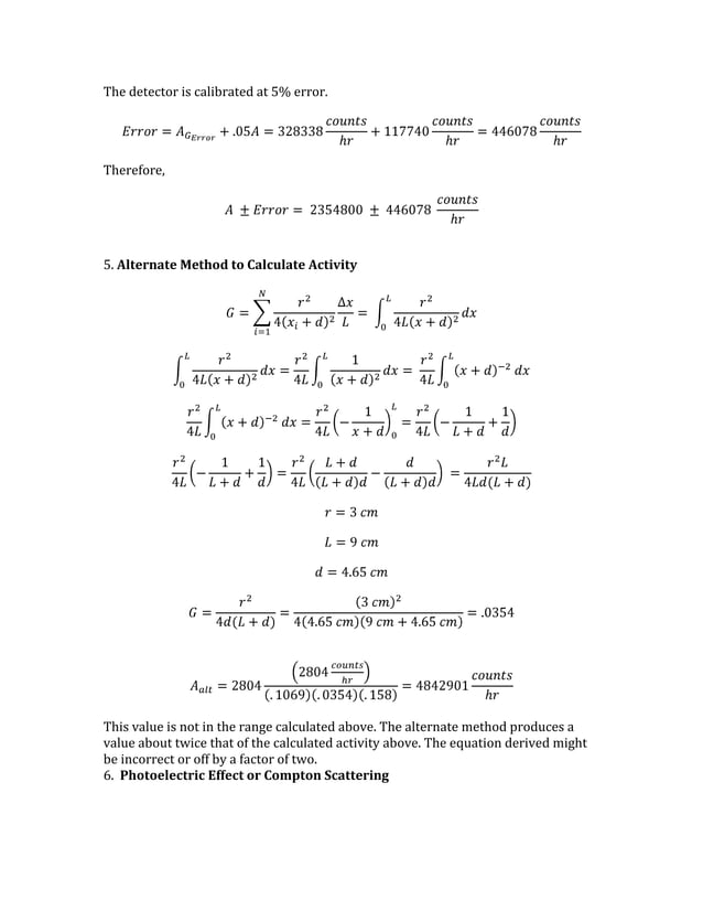 Detector efficiency (1) | DOCX | Chemistry | Science