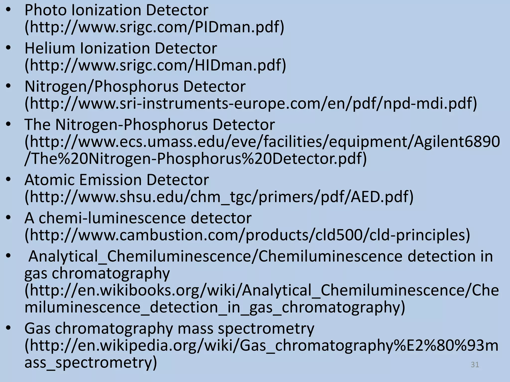 Detectors in GC | PPTX