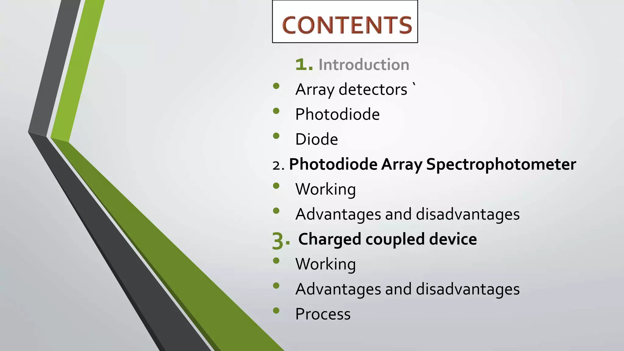 Detectors Used In Array Spectrophotometer Pptx Cameras And