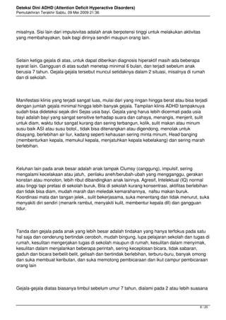 Deteksi Dini - ADHD (Attention Deficit Hyperactive Disorders) | PDF