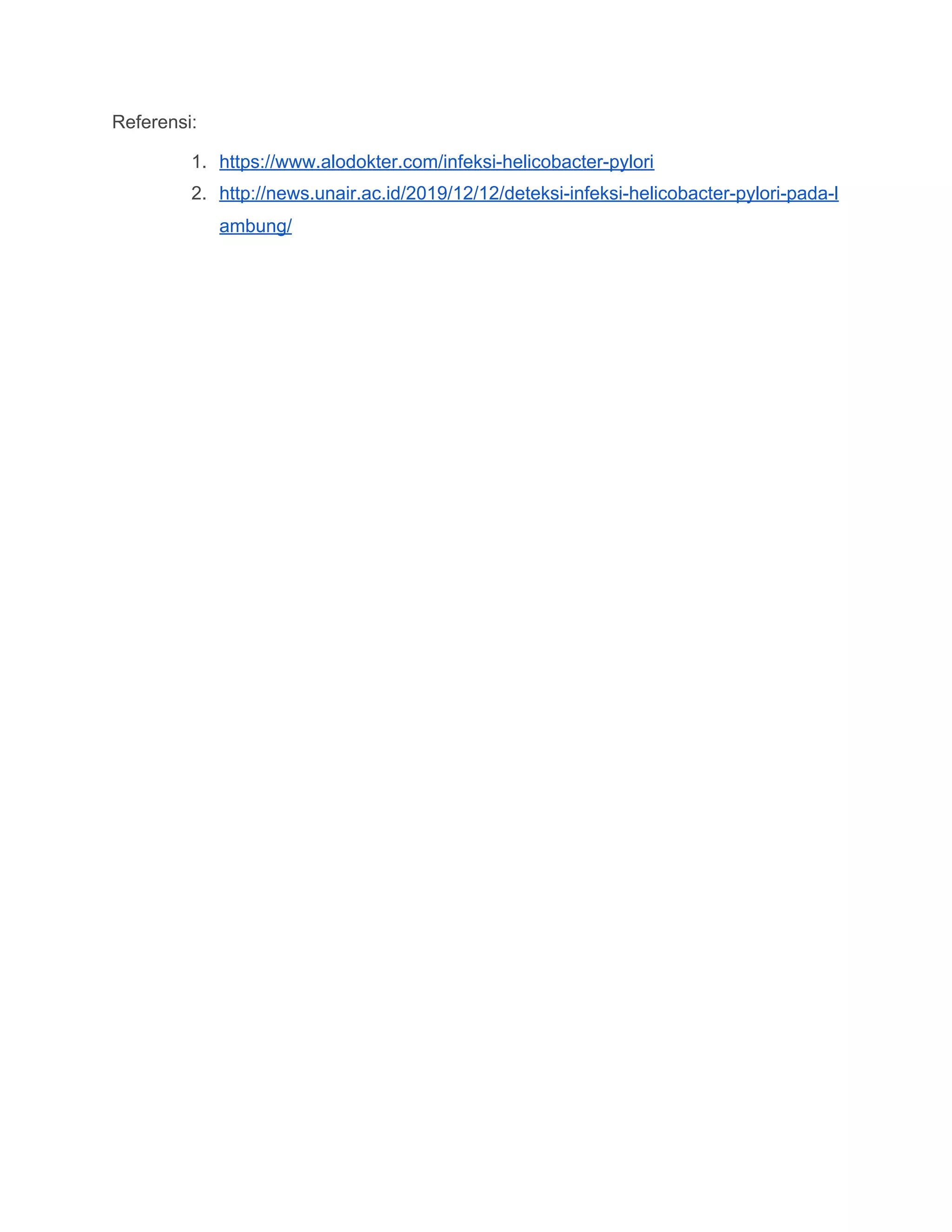 Deteksi infeksi helicobacter pylori dengan elisa | PDF