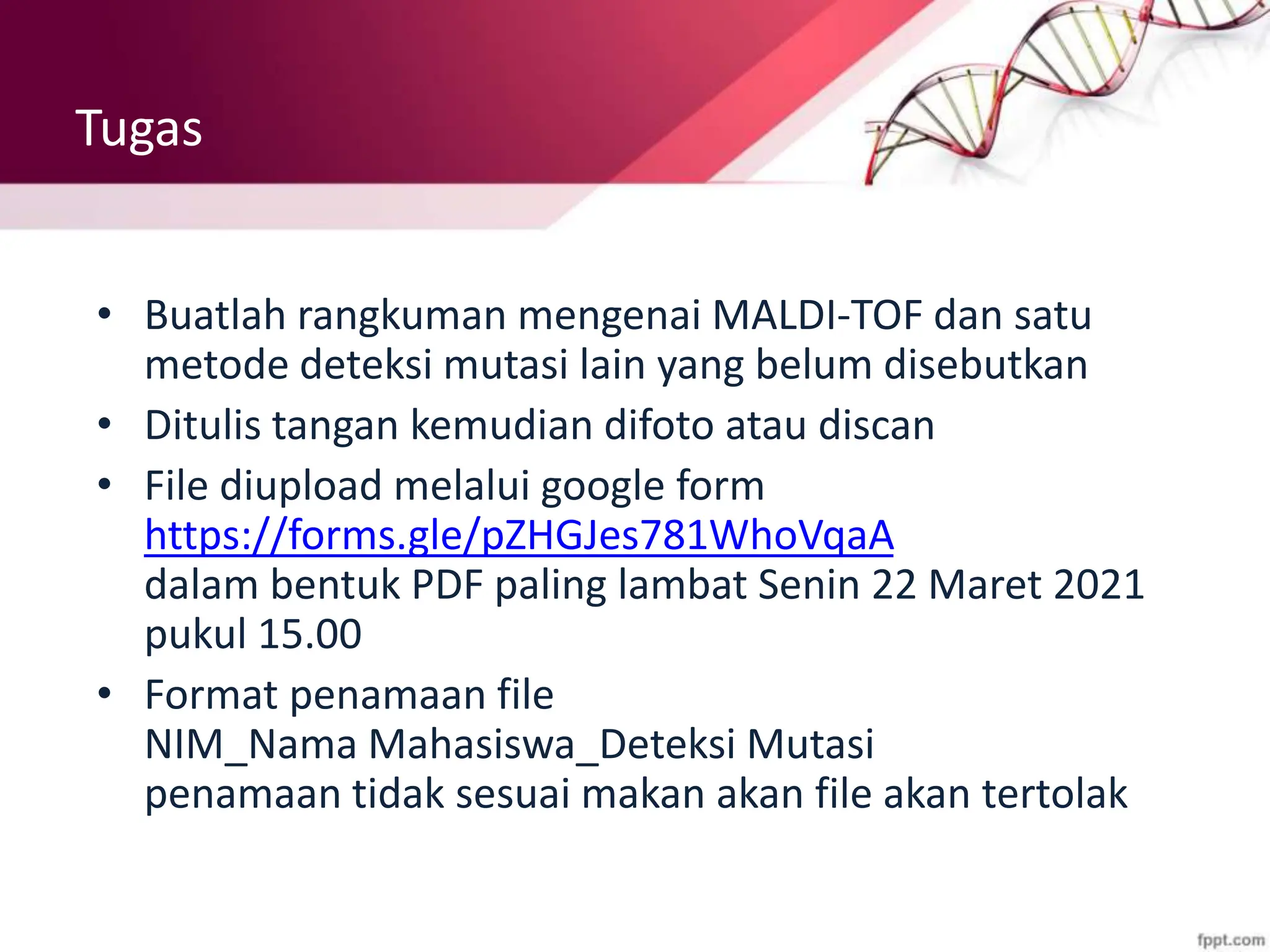 Deteksi Mutasi-2 pada manusia untuk infeksi ataupun bukan.ppt