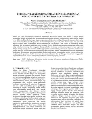 Deteksi, pelacakan dan jumlah kendaraan dengan moving average ...