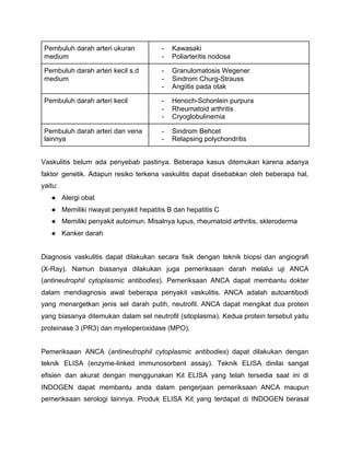 Deteksi vaskulitis dengan pemeriksaan anca | PDF