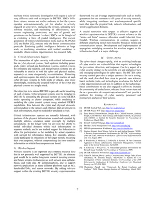 The DETER Project: Advancing the Science of Cyber Security ...