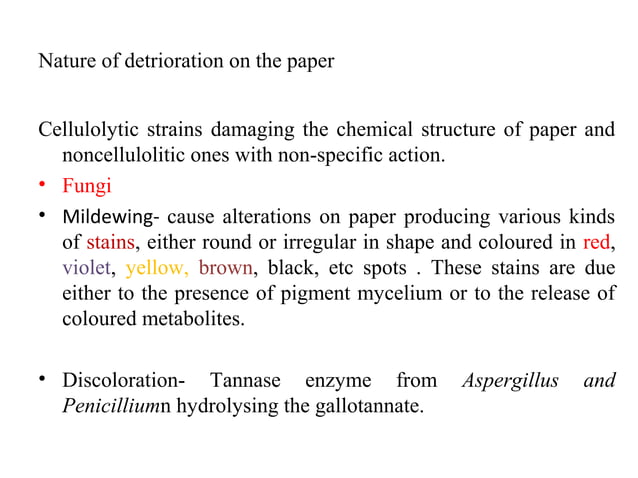 BIODETERIORATION | PPT | Chemistry | Science