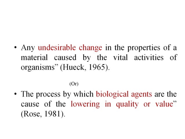 BIODETERIORATION | PPT | Chemistry | Science
