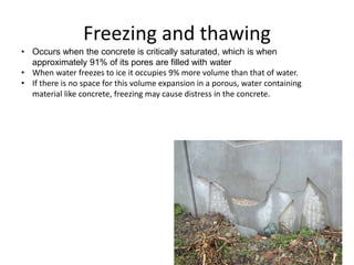 Deterioration of concrete | PPTX | Chemistry | Science