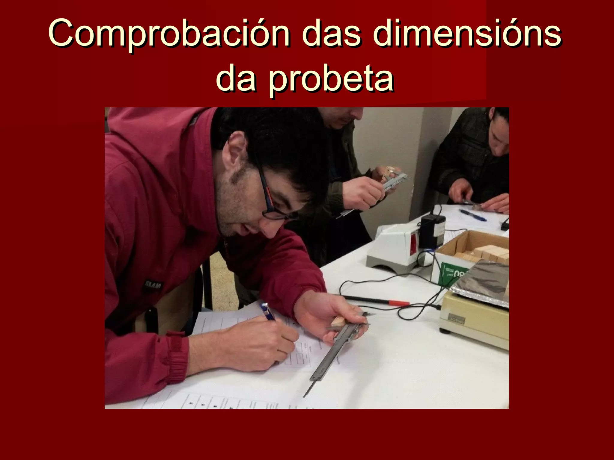 Determinación da resistencia a compresión axial da madeira | PPT