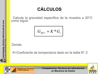 Determinación de la Gravedad Específica de Partículas Sólidas | PPT