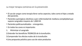 Determinación de perdidas sanguíneas –Transfusiones manejo de.pptx