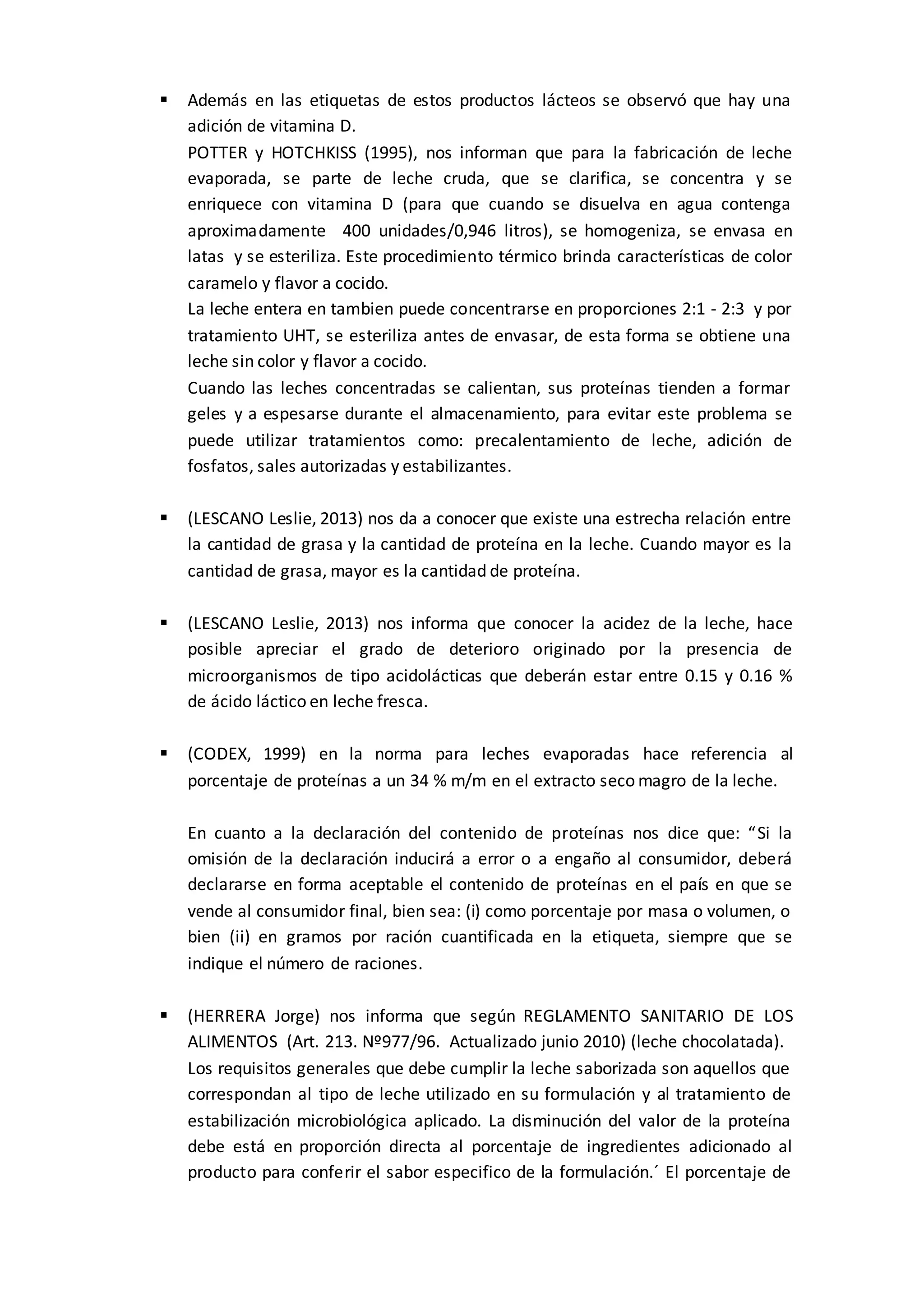Determinación de proteínas en leche | DOCX