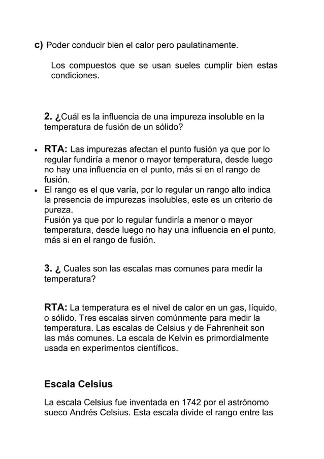 Determinación De Puntos De Fusión Y Puntos De Ebullición Pdf