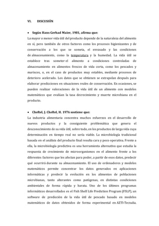 Determinación experimental de la vida util de un producto ...