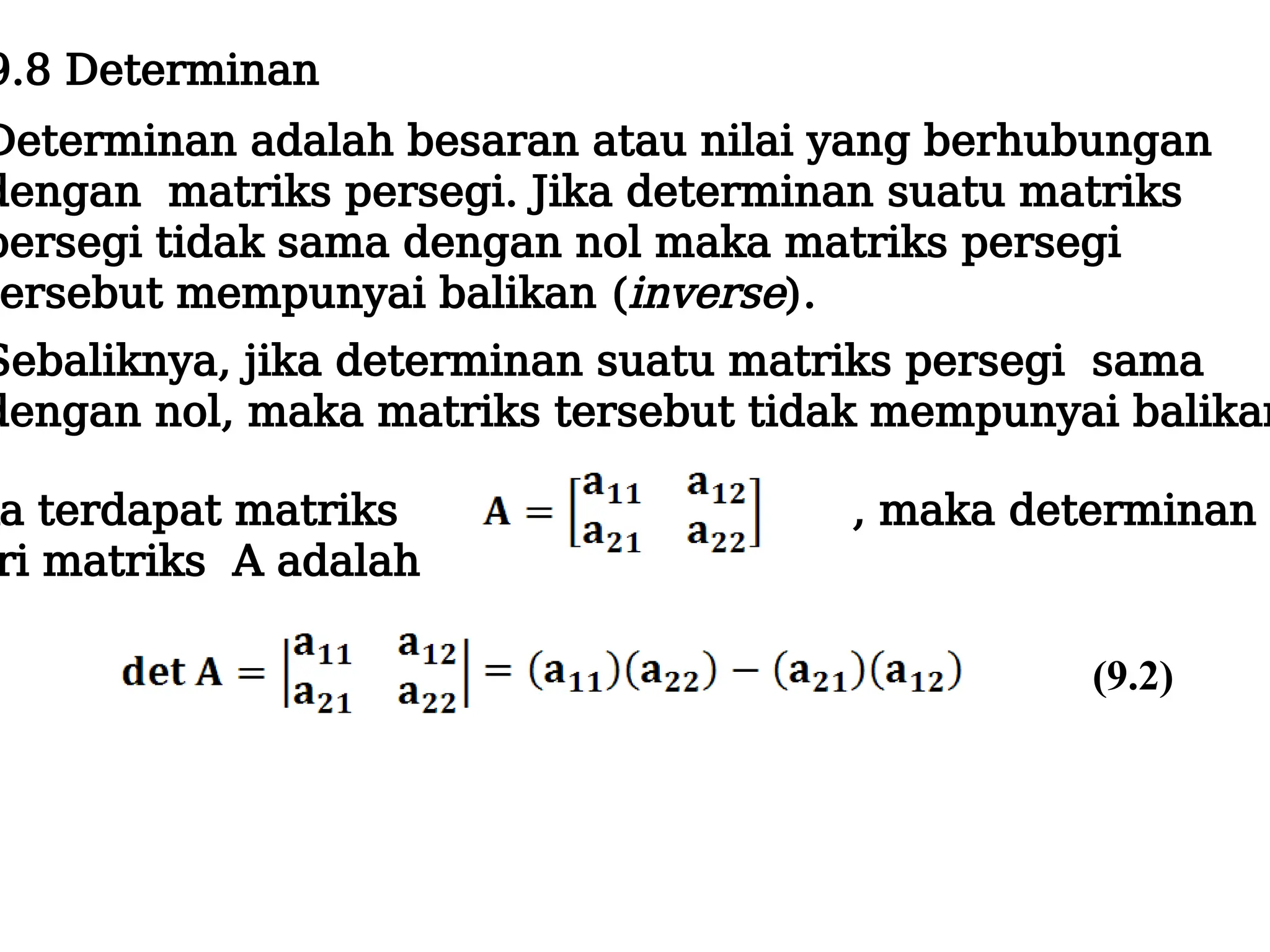 determinan - invers matrik MATEMATIKA WAJIB KELAS 11 | PPT