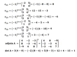 determinan - invers matrik MATEMATIKA WAJIB KELAS 11 | PPT