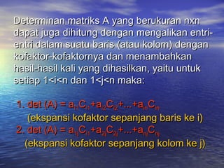Determinan matriks | PPT