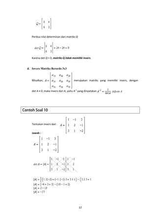 Determinan dan invers matriks | PDF