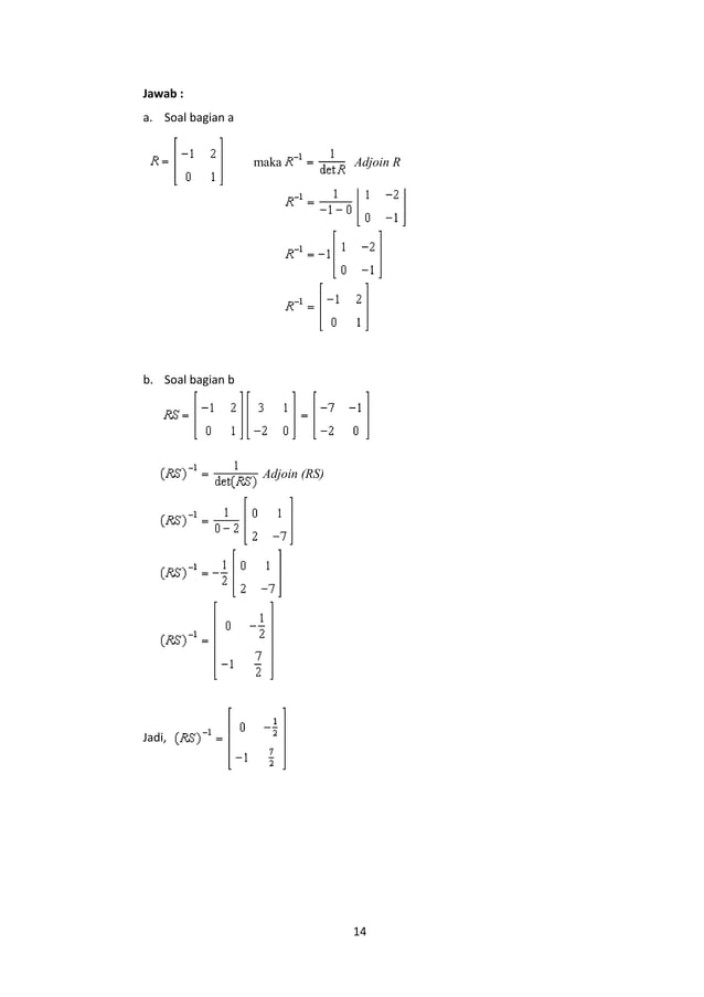 Determinan dan invers matriks | PDF